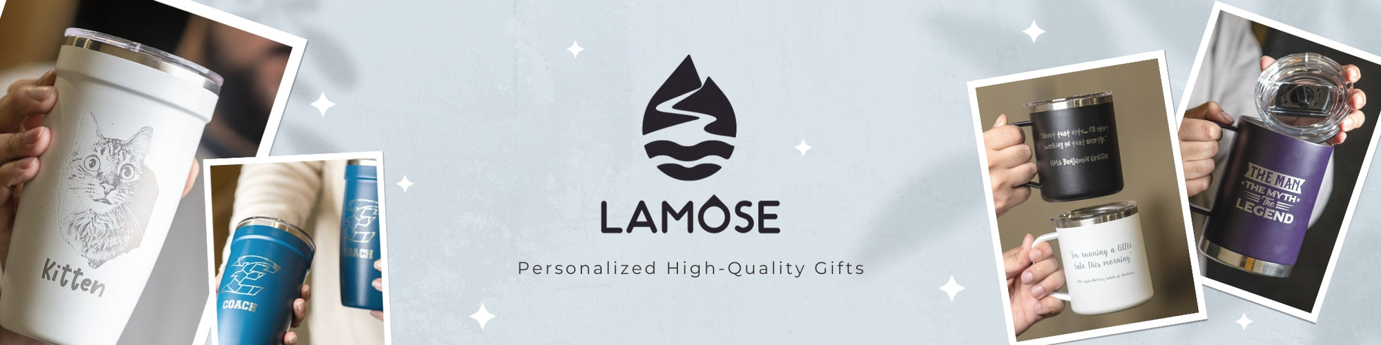 Personalized Insulated Stainless Steel Bottles Mugs Tumblers | LAMOSE